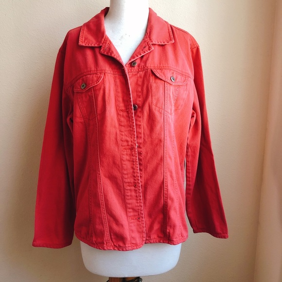 Chico's | Jackets & Coats | Chicos Tomato Denim Jacket | Poshmark